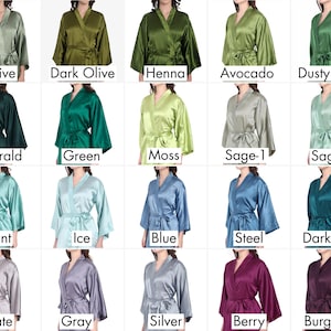 Long Satin Robes for Wedding Party Mother of the Groom Mother of the ...