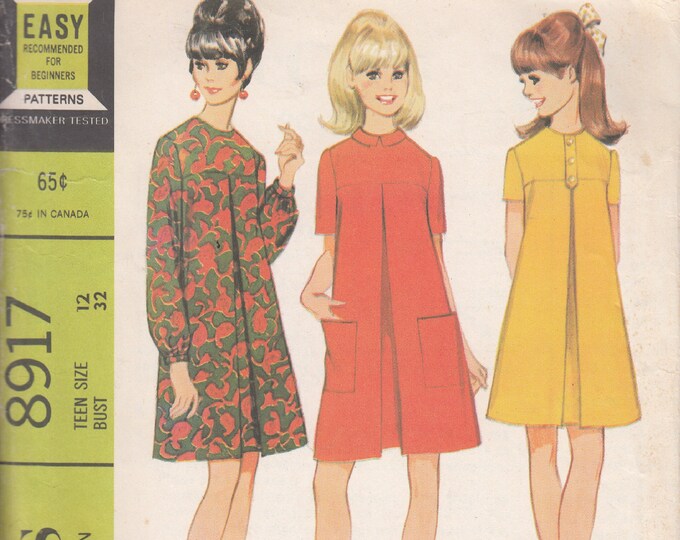 Aline Dresses in Three Styles Easy to Sew Vintage Mccall's 8917 Sewing ...