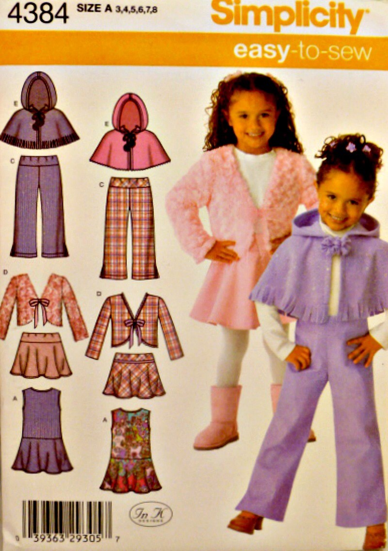 Girls Easy to Sew Jumpers Pattern Size 3 8 Flared Skirts Pants Jackets ...