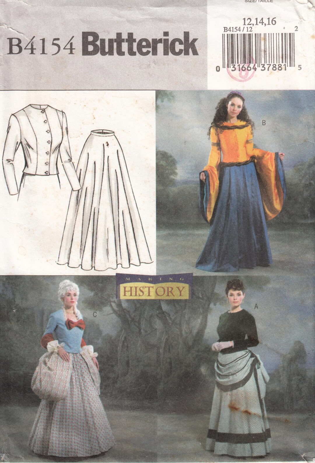 Vintage Colonial Victorian Costume Dresses Two Piece 3 Styles Butterick ...