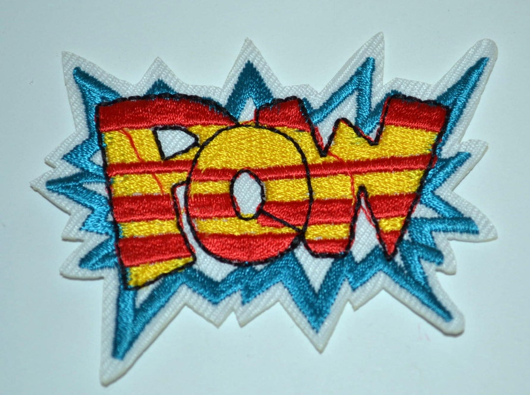 Groovy POW Splash Shaped Embroidered Iron on Comic Patch Applique 2.5 ...