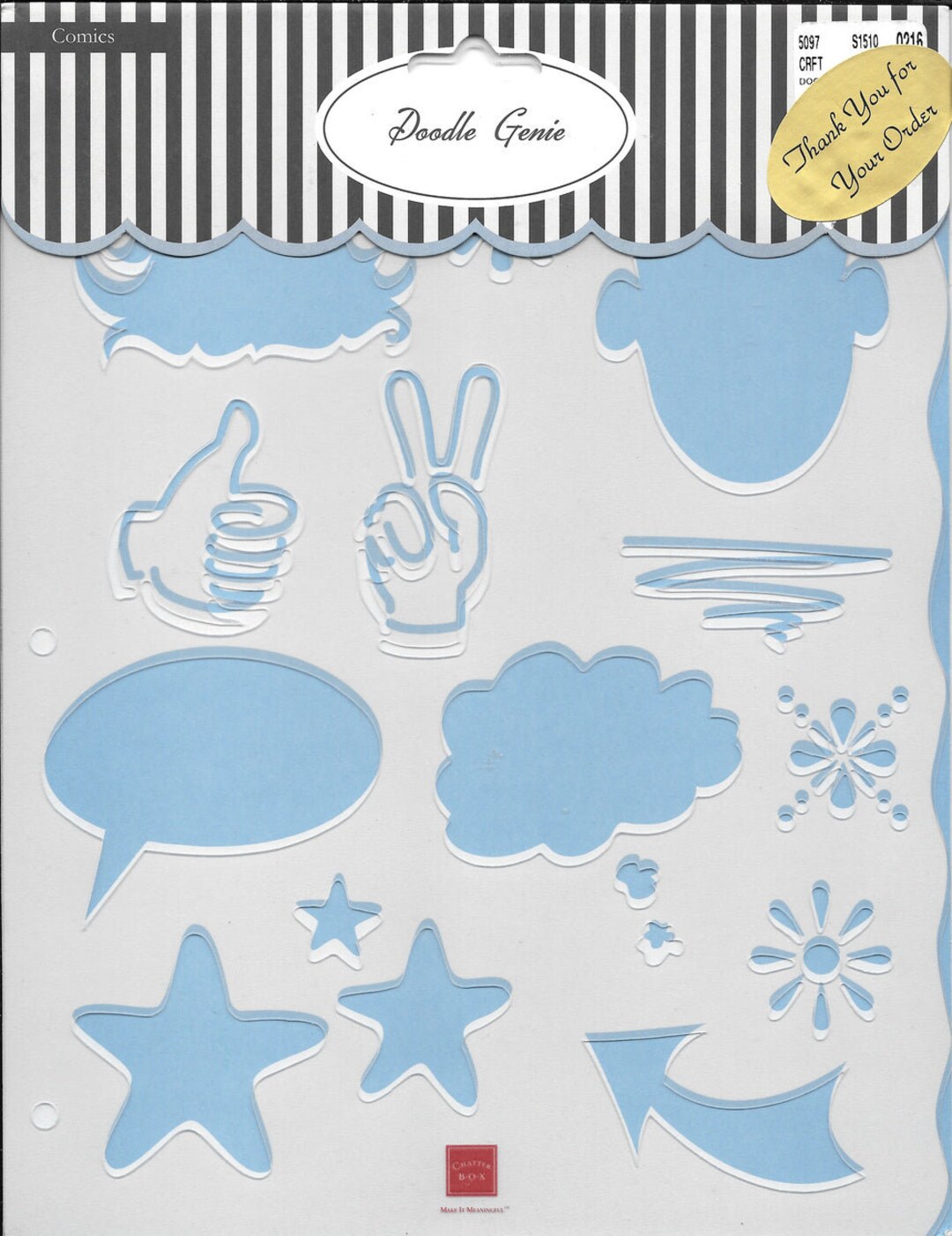 Chatterbox Doodle Genie Comics for Scrapbooks & Journals Stencil - Etsy