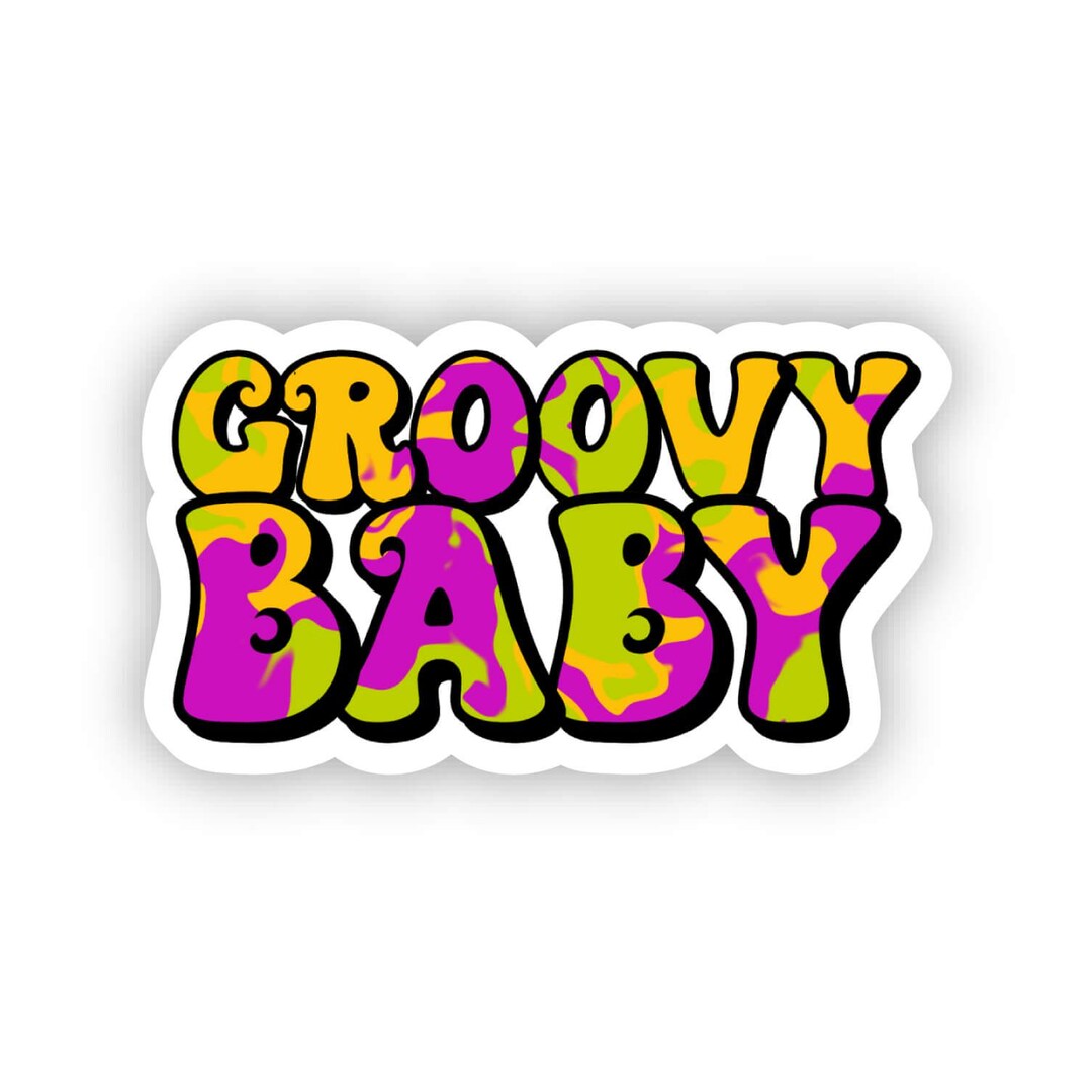 Retro 1970's Stickers - Groovy Baby 2.0" X 1.1" Die Cut - Etsy