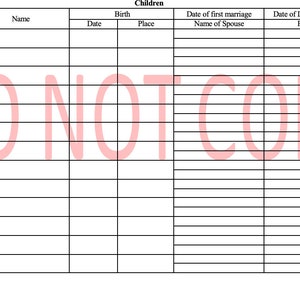 Family Data Sheets - Digital, Printable, PDF and Microsoft Word ...