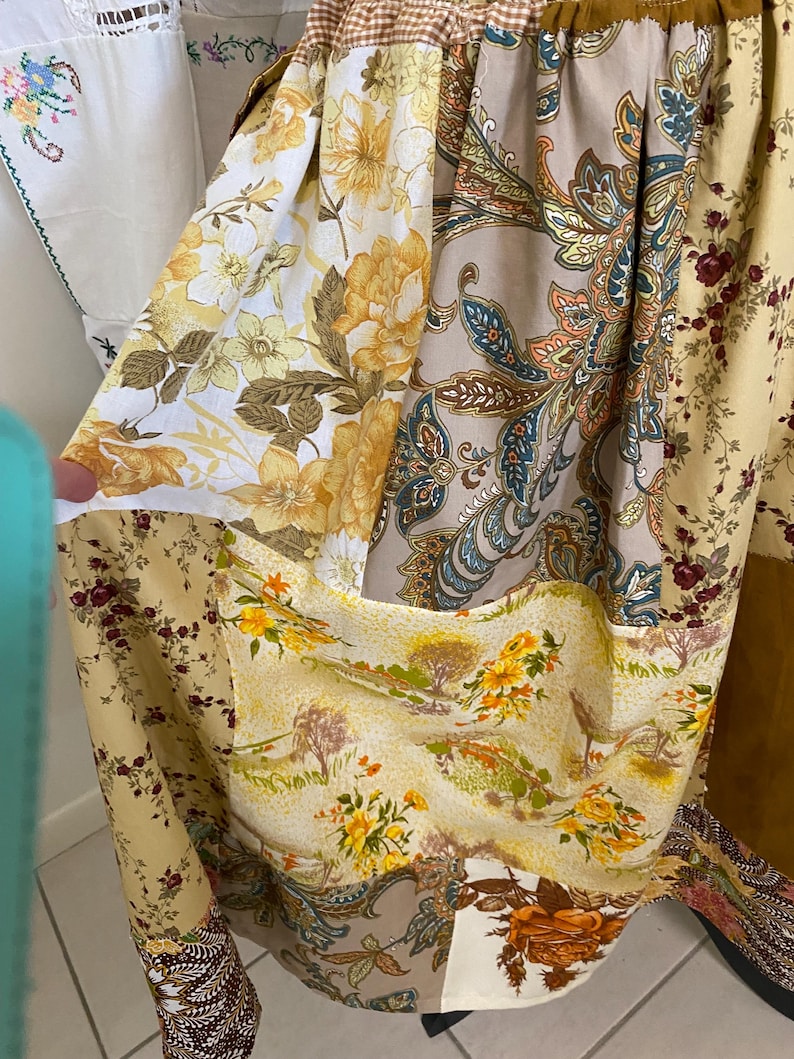 Handmade Patchwork A-line Skirt – Tan and Beige 16-18 - Etsy Australia