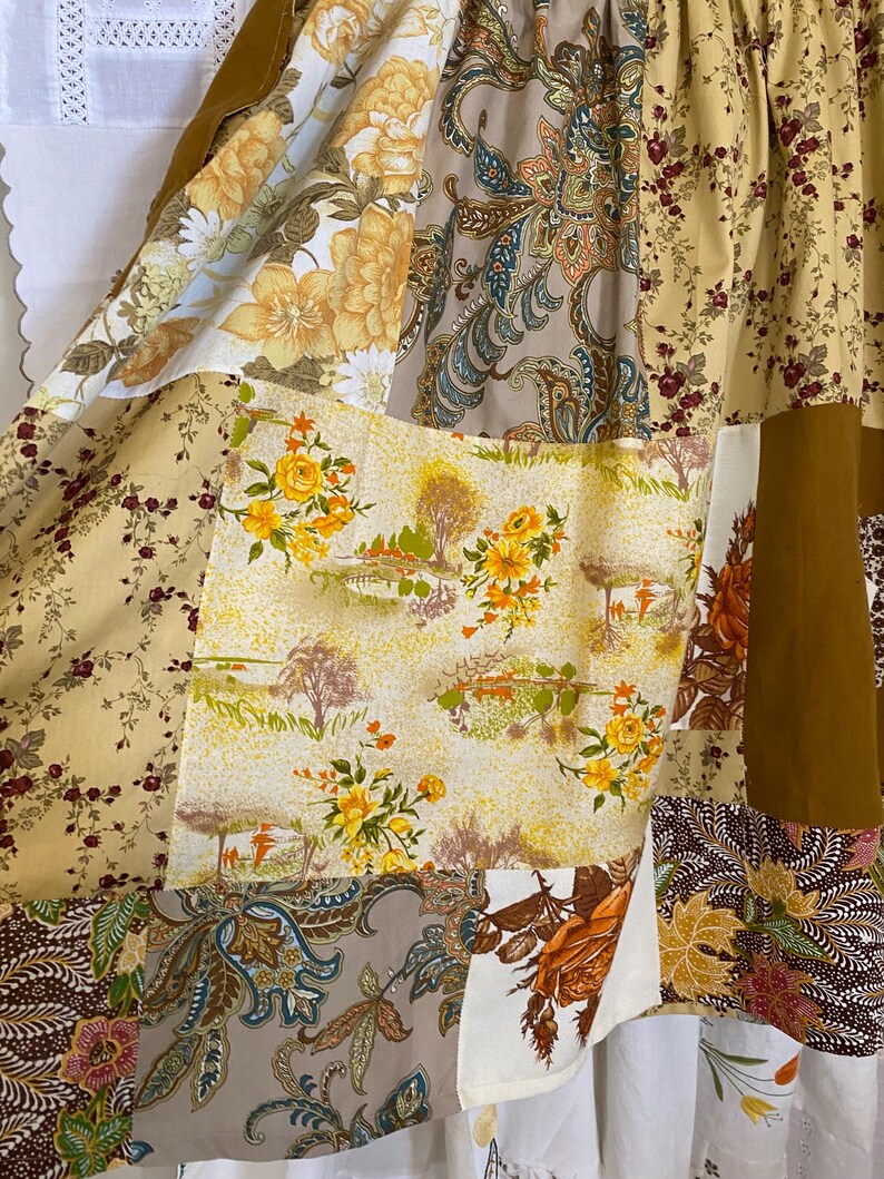 Handmade Patchwork A-line Skirt – Tan and Beige 16-18 - Etsy Australia