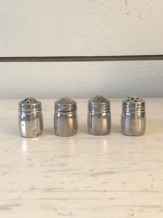 Sterling VL Miniature Salt Pepper Shakers Set of Four Vintage Etsy UK