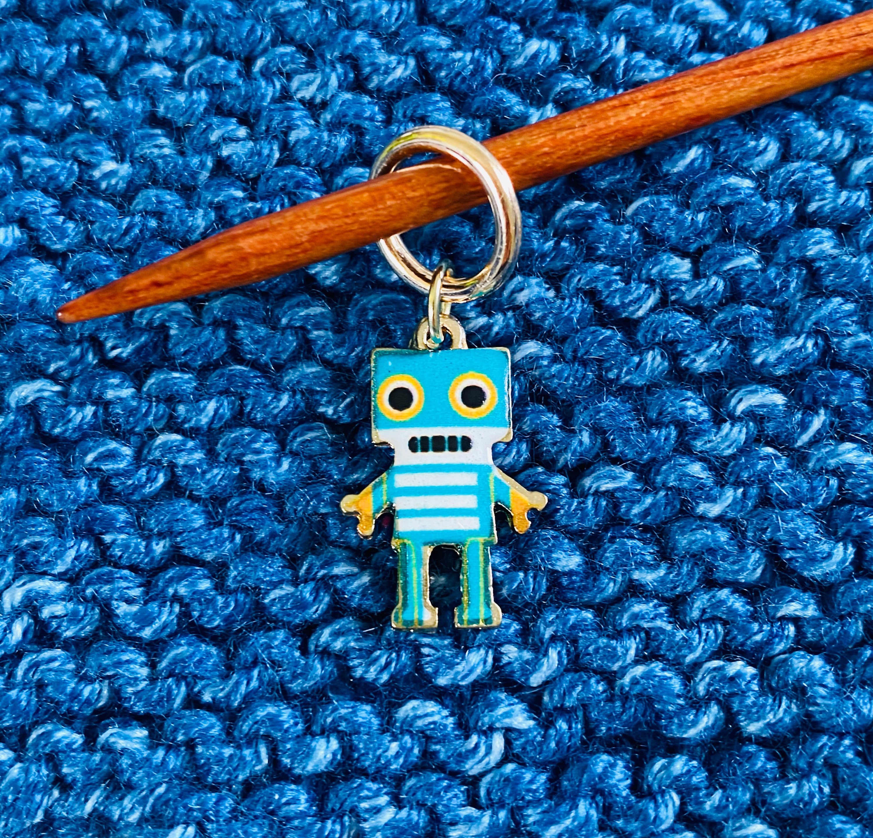 Robot stitch marker set enamel robot charm progress marker | Etsy