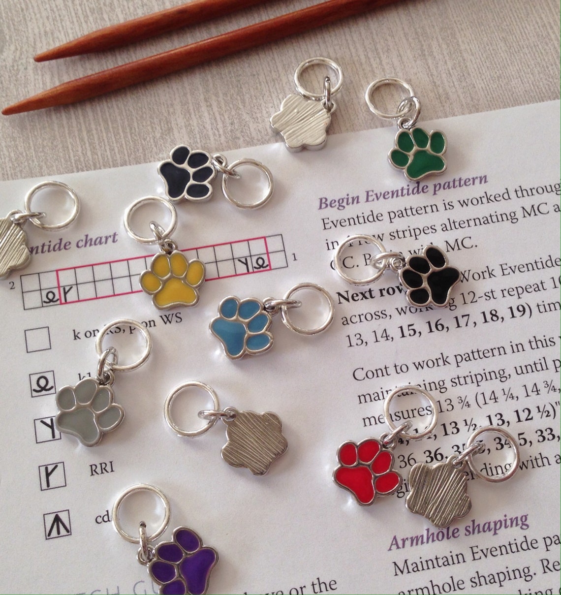 Dog Paw Cat Paw Stitch Marker Set 12 Snag Free Animal Paw - Etsy