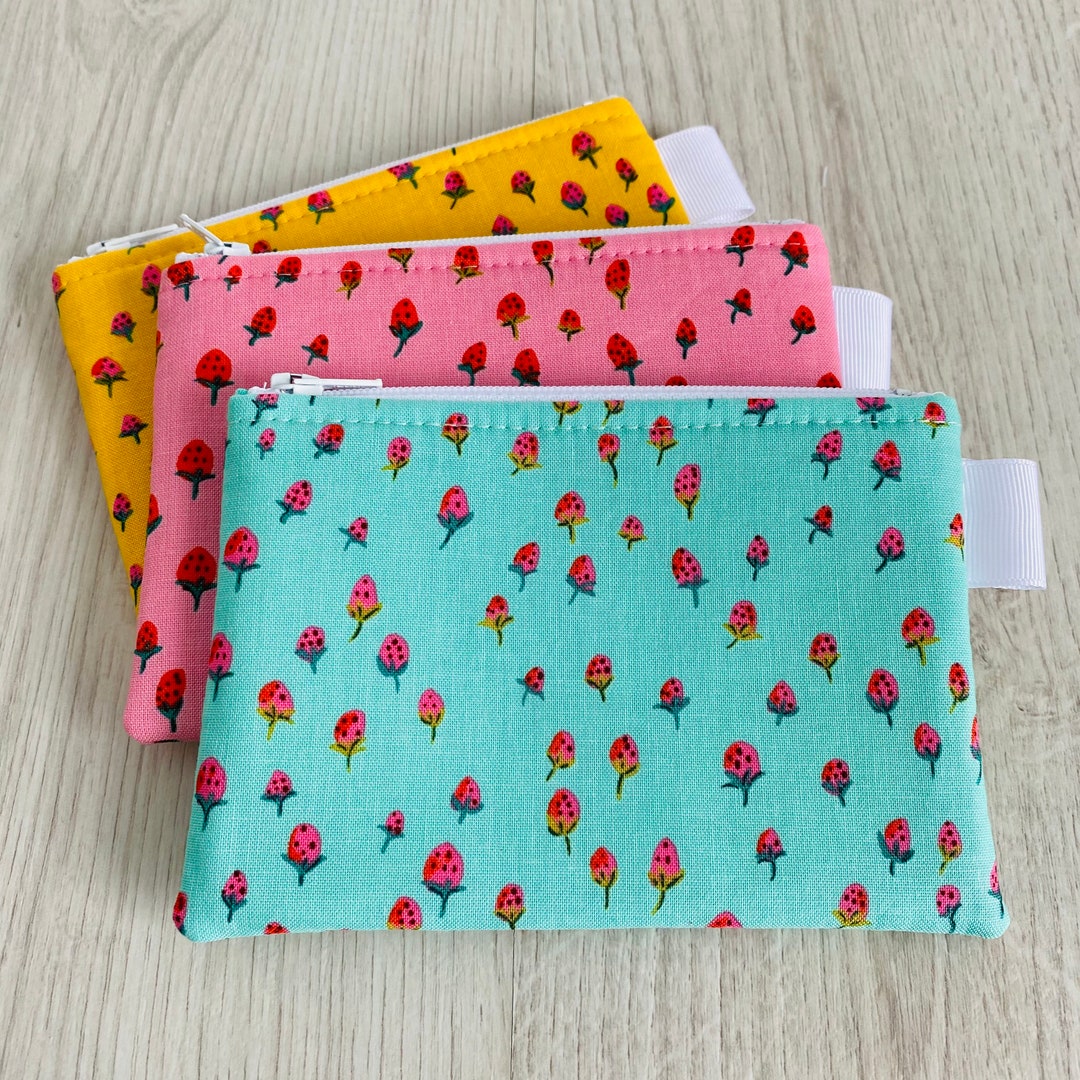 Strawberries Notions Pouch Choice of 3 Colours Zipper Coin - Etsy