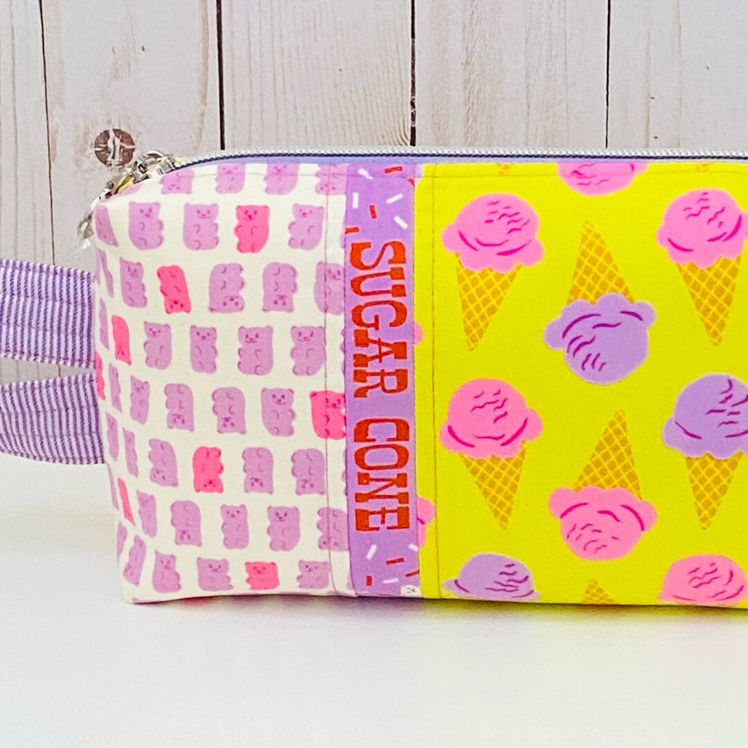Boxy Zipper Pouch Gummy Bears and Ice Cream Cones in Yellow and ...