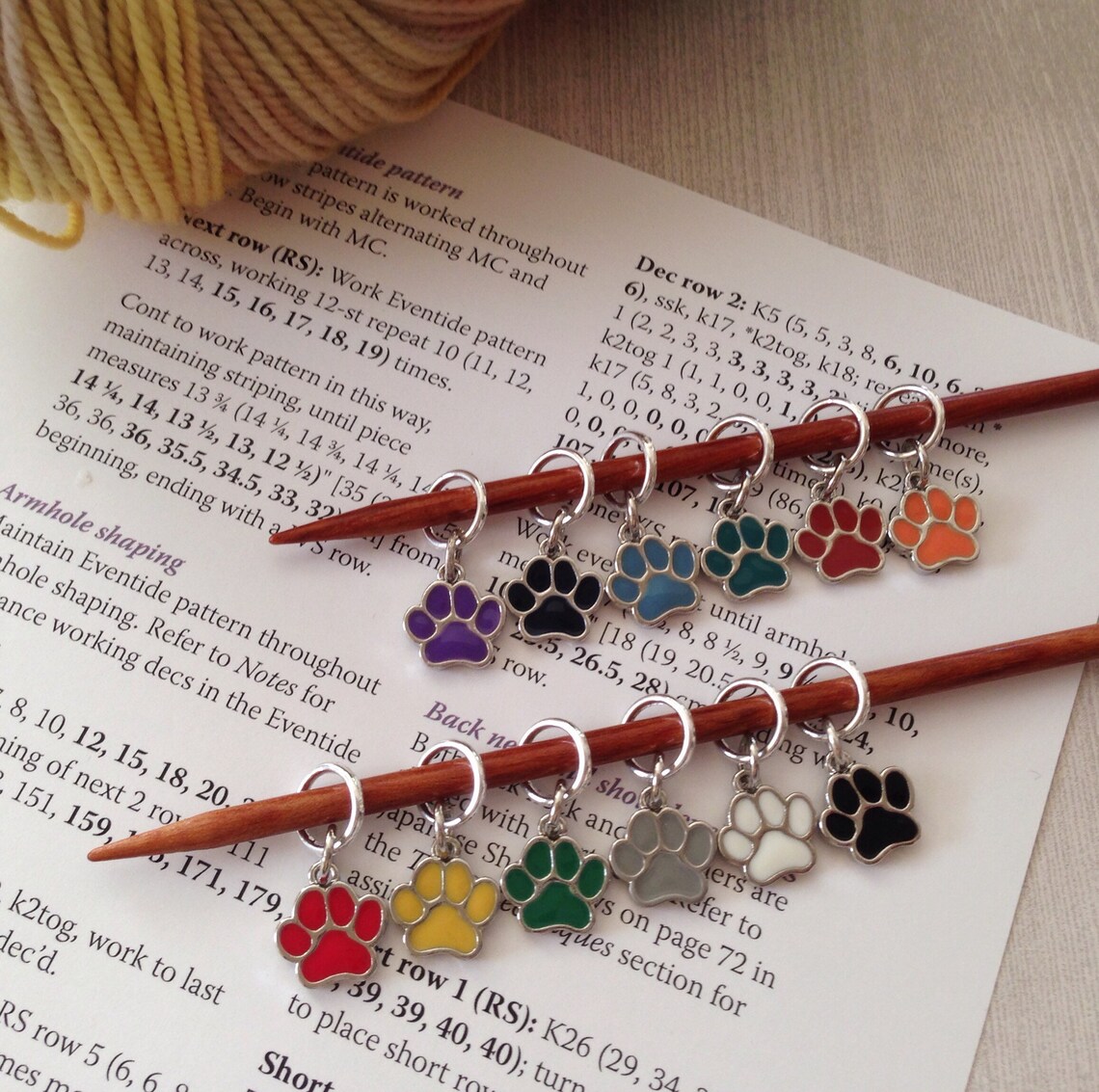 Dog Paw Cat Paw Stitch Marker Set 12 Snag Free Animal Paw - Etsy