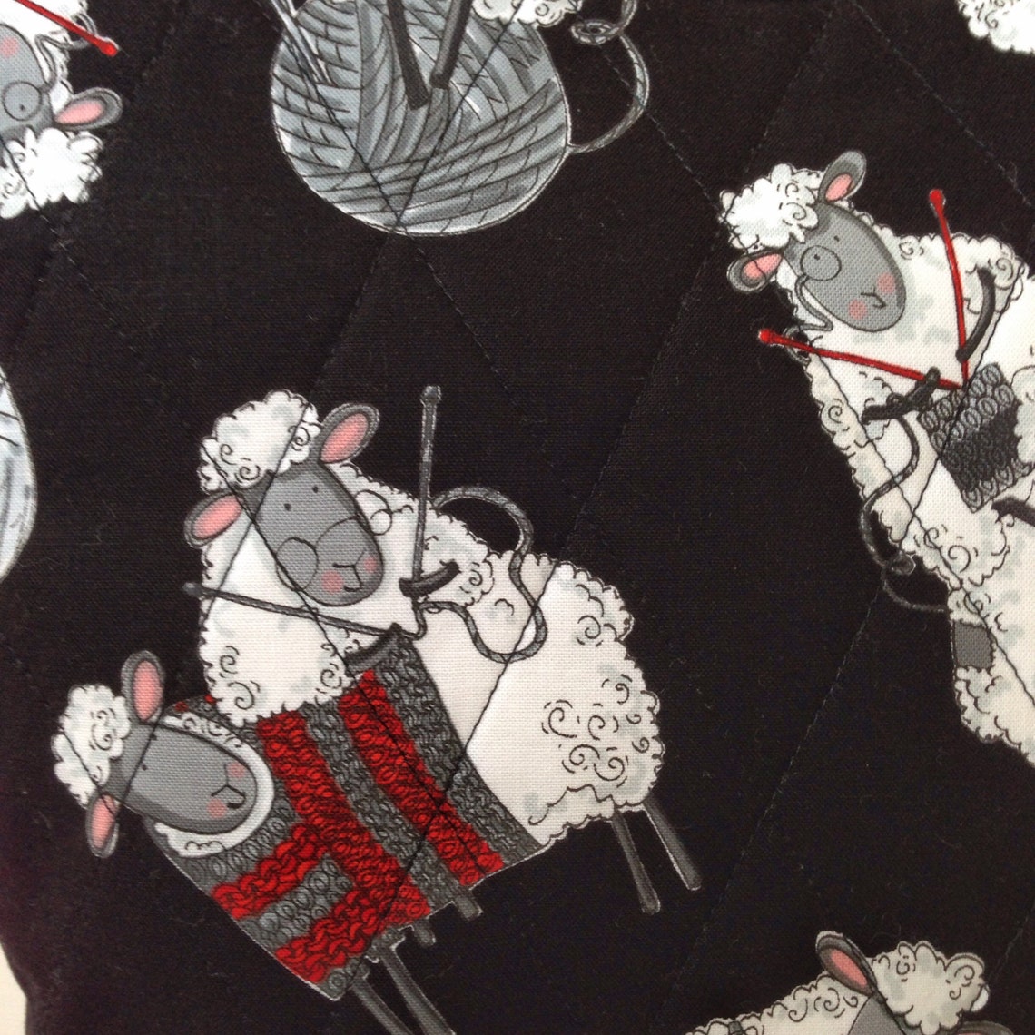Knitting Sheep Project Bag Do Ewe Knit Padded Quilted - Etsy
