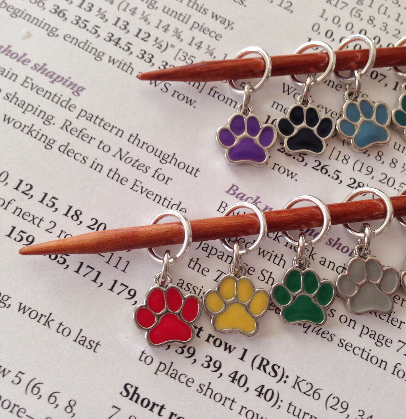 Dog Paw Cat Paw Stitch Marker Set 12 Snag Free Animal Paw - Etsy