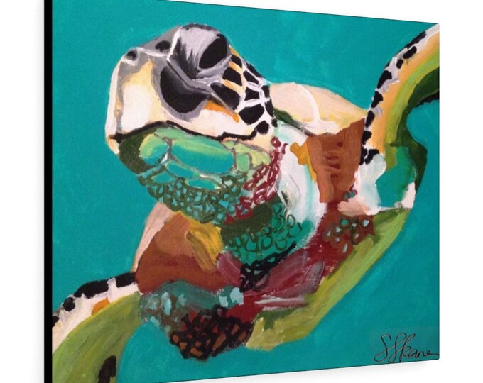 Canvas Gallery Wraps, Sea Turtle, Beach House Decor, Tropical, Colorful ...