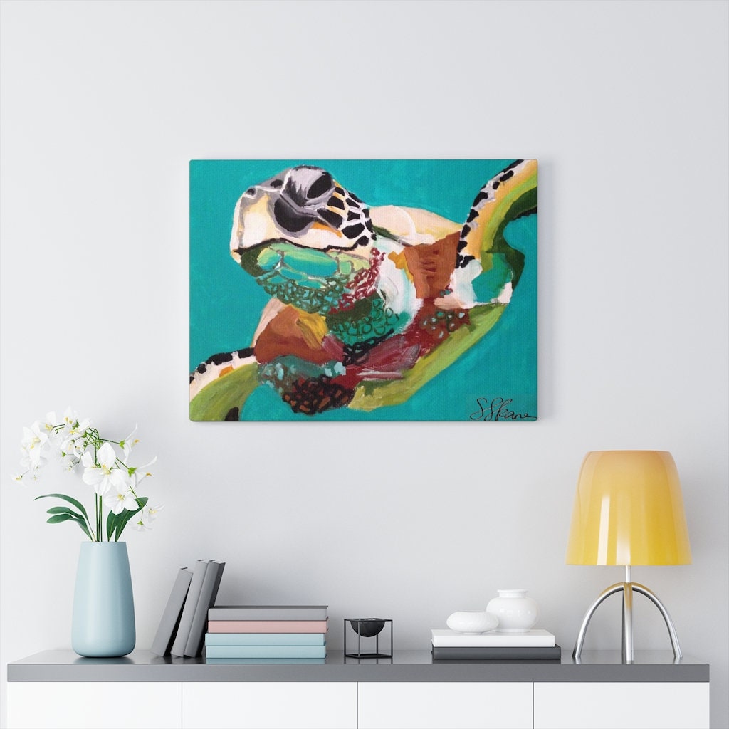 Canvas Gallery Wraps Sea Turtle Beach House Decor Tropical - Etsy