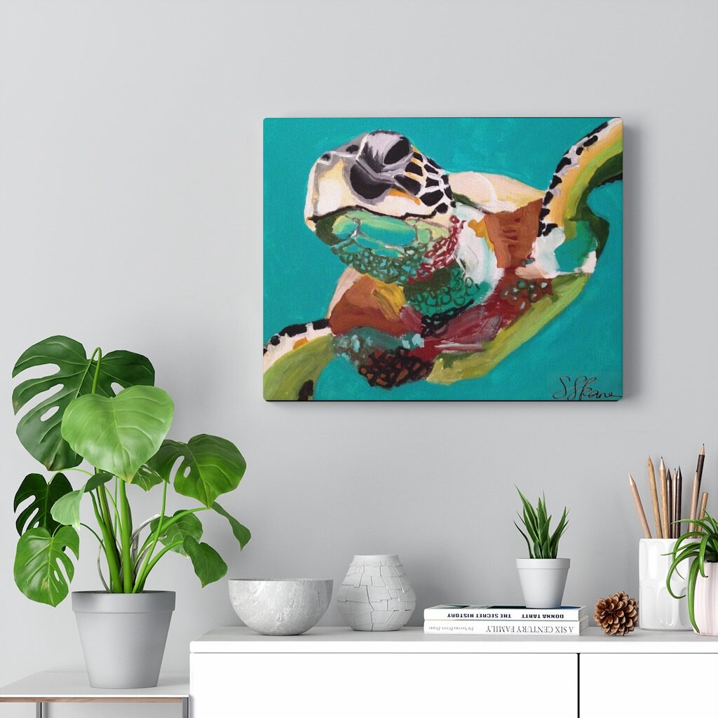 Canvas Gallery Wraps Sea Turtle Beach House Decor Tropical - Etsy