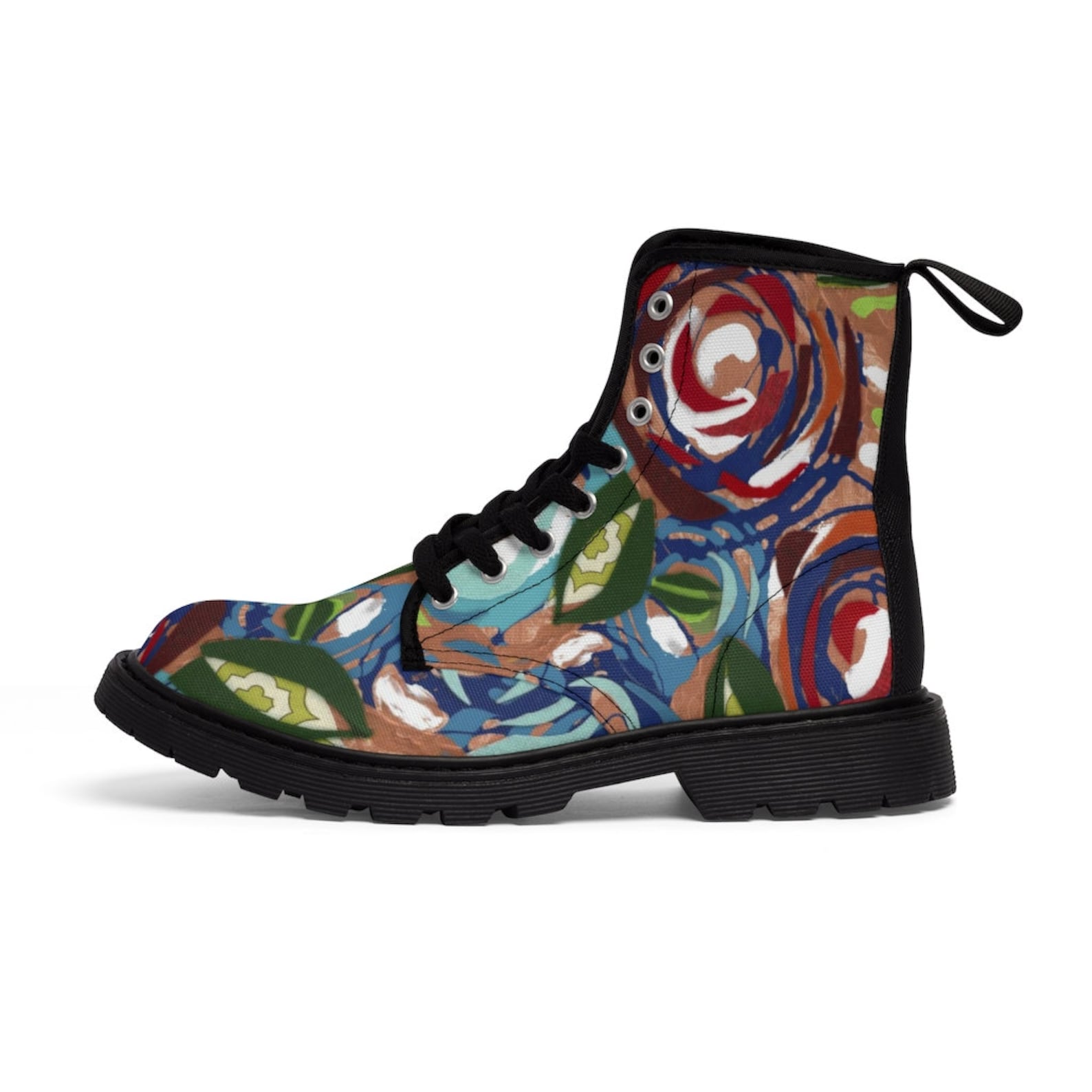 Women's Canvas Boots, Sarah Larose Kane, Floral Paint Boot, Artsy ...