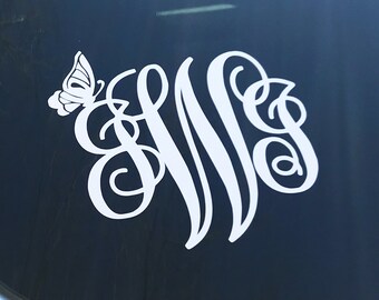 Car initials decal | Etsy