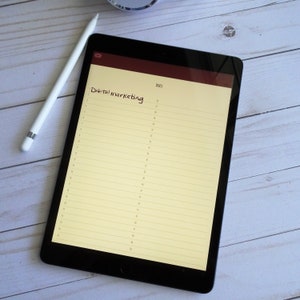 Digital Yellow Cornell Notepad for Tablet Planners, Tabbed Notebook ...