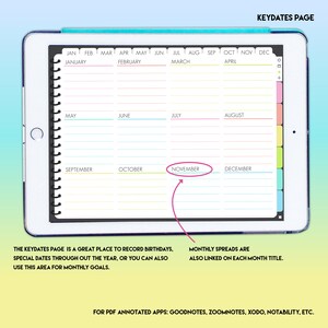Sunday Start Undated Digital Planner, Landscape Digital Undated Planner ...