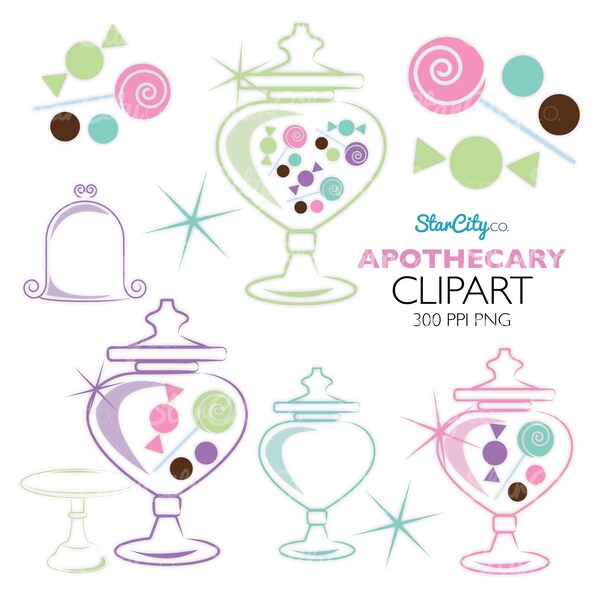 Candy Jar Clip Art - Etsy