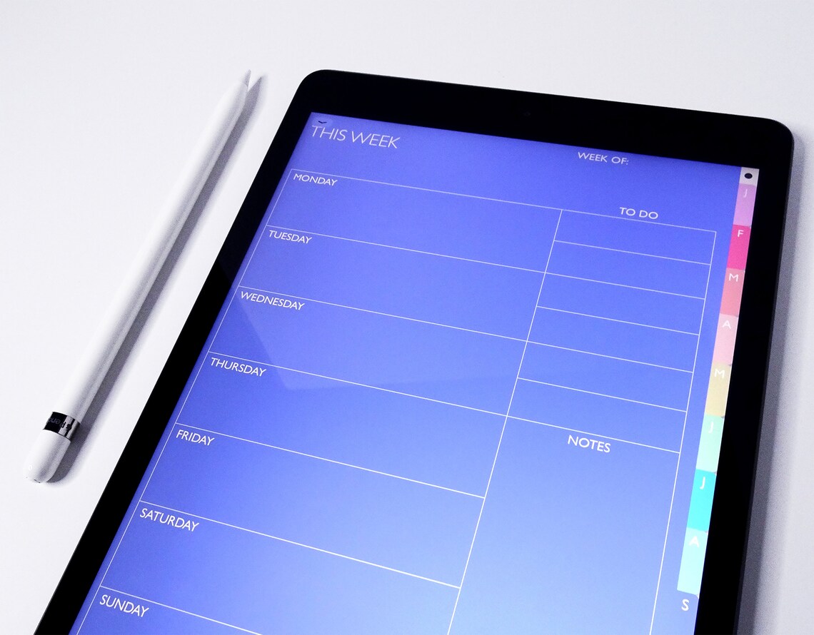 Colorful Undated Digital Planner Portrait Digital Undated | Etsy