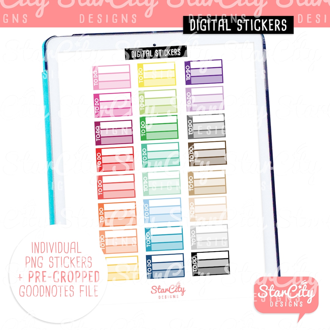 To Do Half Box Stickers Pre-cropped for Goodnotes Digital - Etsy