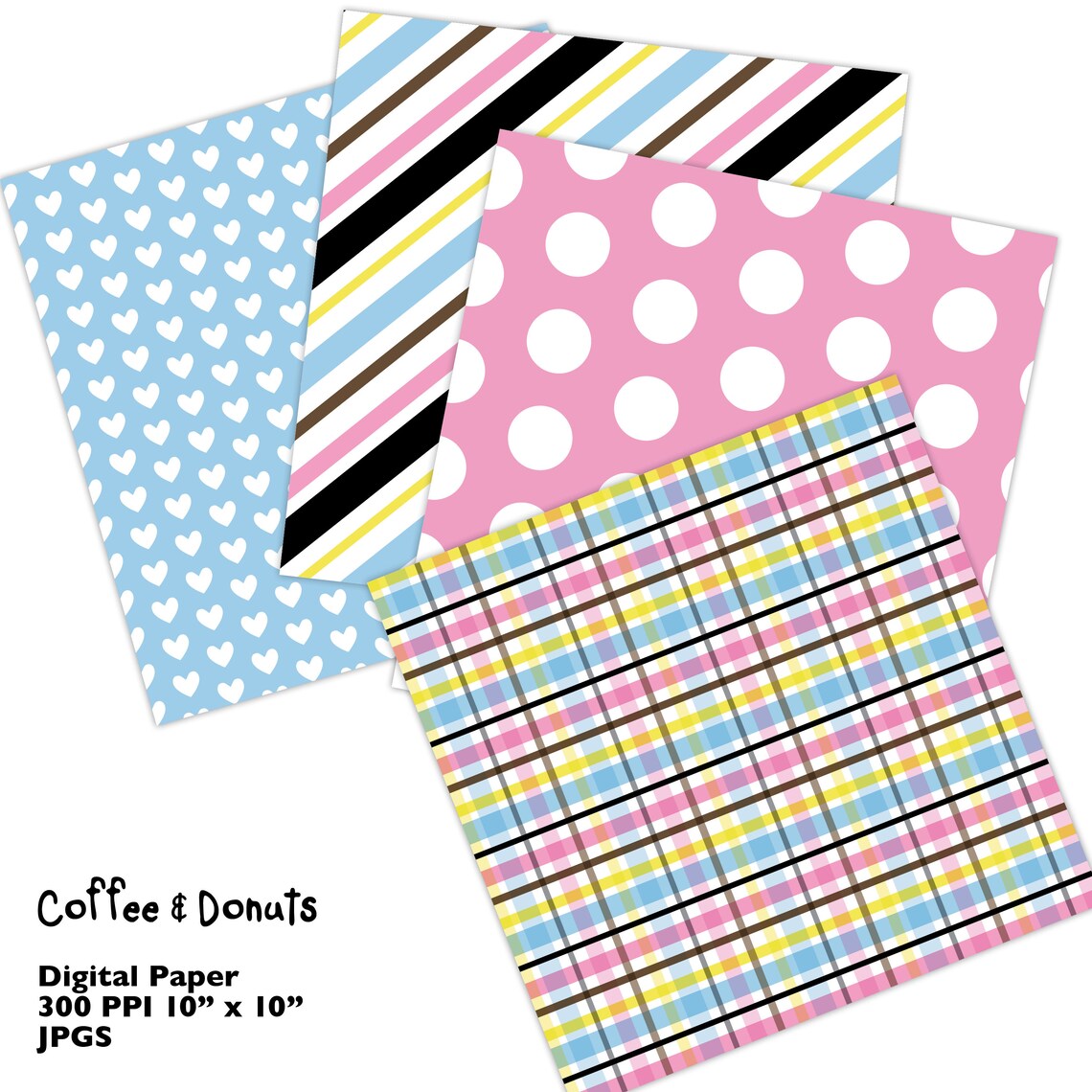 Coffee Clipart Donut Clip Art Coffee Mug Graphics Goodnotes | Etsy