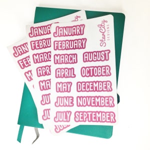 Month Stickers Multicolor Calendar Stickers Month Banner - Etsy