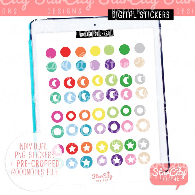 Mini Dot Stickers Pre-cropped for Goodnotes Check List Dot - Etsy