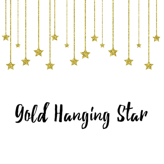 Gold Hanging Star Clipart Gold Star Clipart Hanging Stars - Etsy