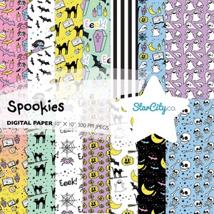 Spookies Halloween Digital Paper, Cute Spooky Paper, Instant Download ...