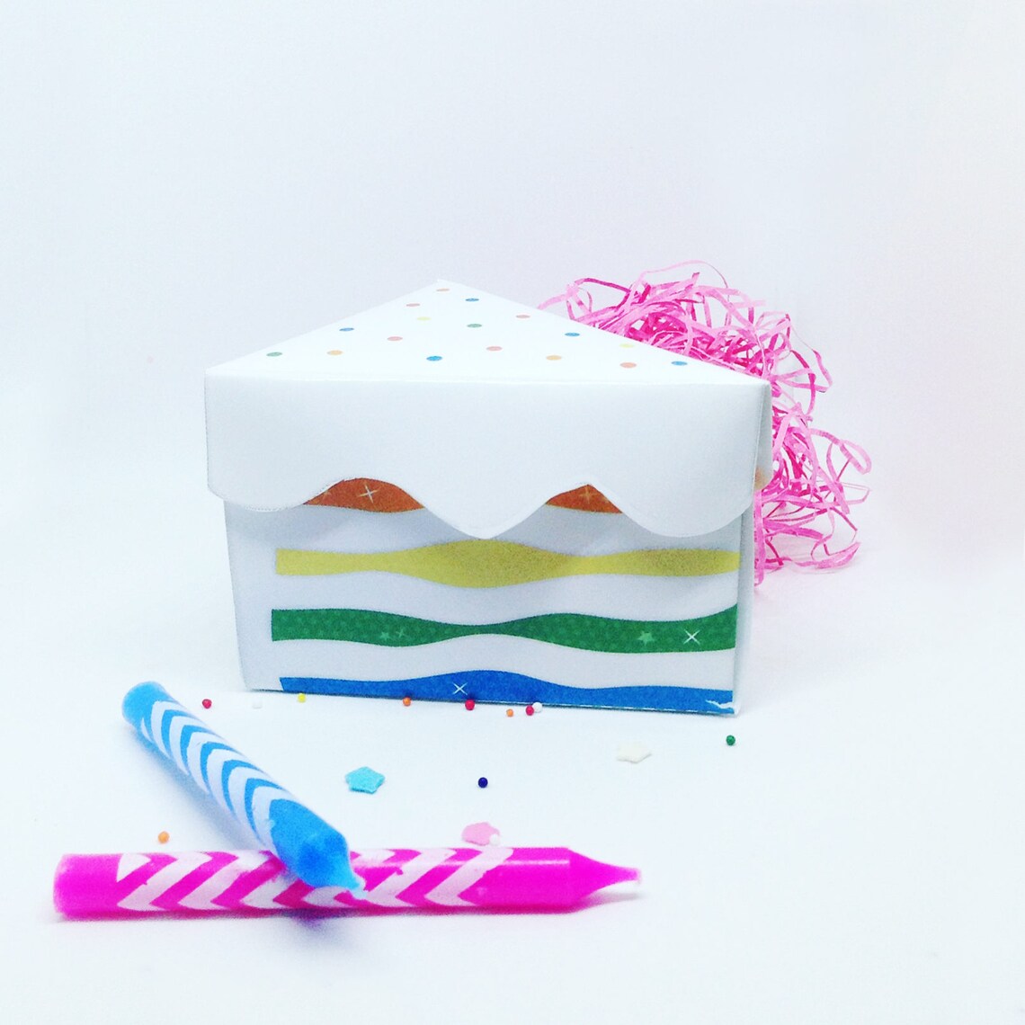 PRINTABLE Rainbow Cake Gift Box Cake Favor Box Party Favors - Etsy