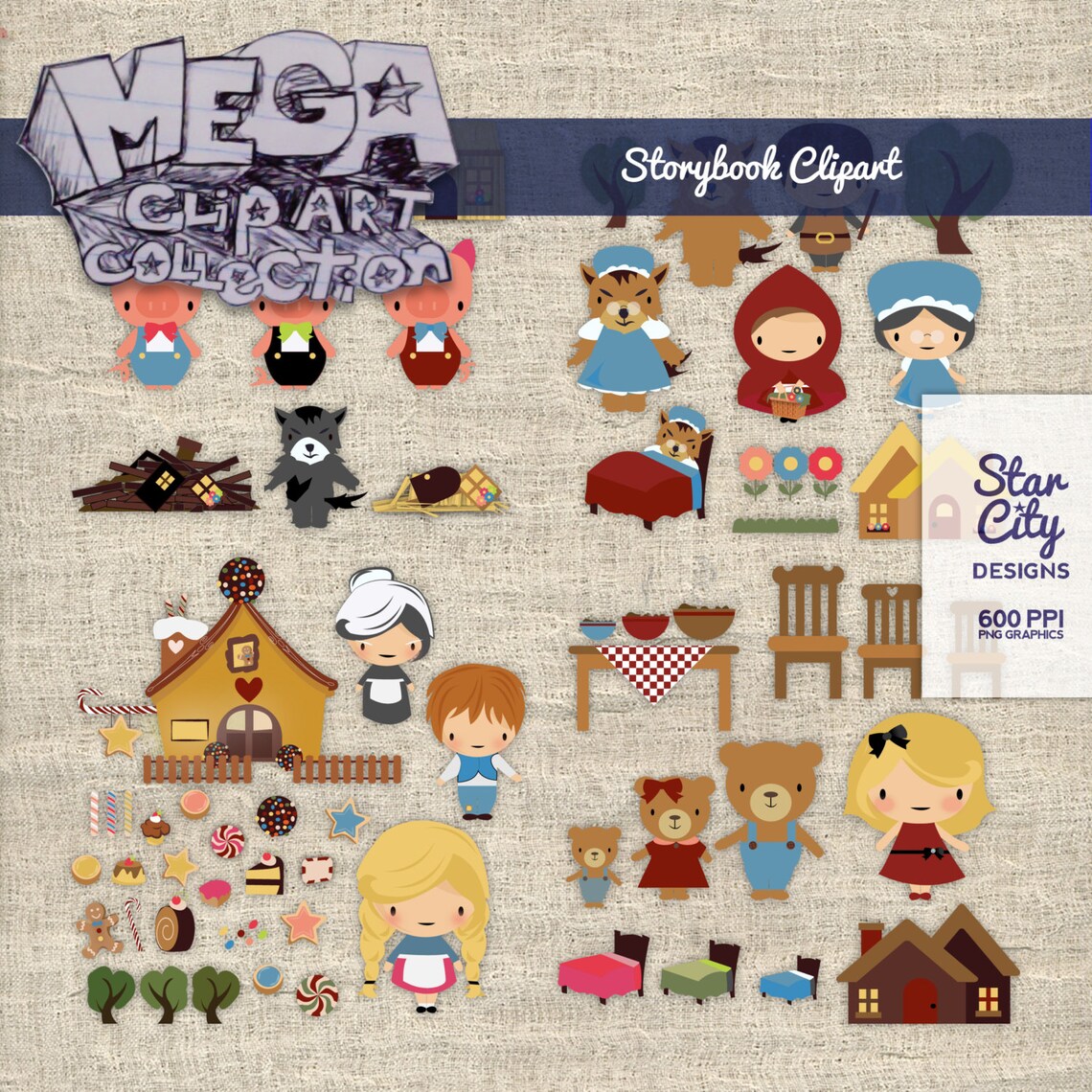 Fairy Tale Clipart Red Riding Hood Clipart Goldilocks - Etsy Canada