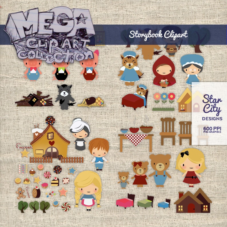 Fairy Tale Clipart Red Riding Hood Clipart Goldilocks - Etsy Canada