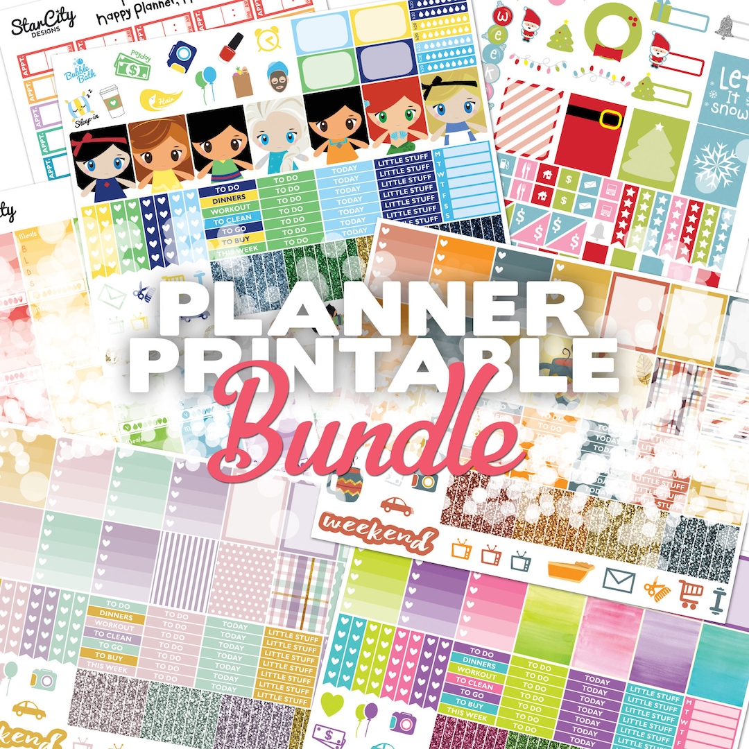 Planner Printable Stickers Planner Bundle Pack Download - Etsy