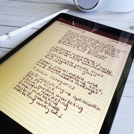 Digital Yellow Cornell Notepad for Tablet Planners Tabbed | Etsy