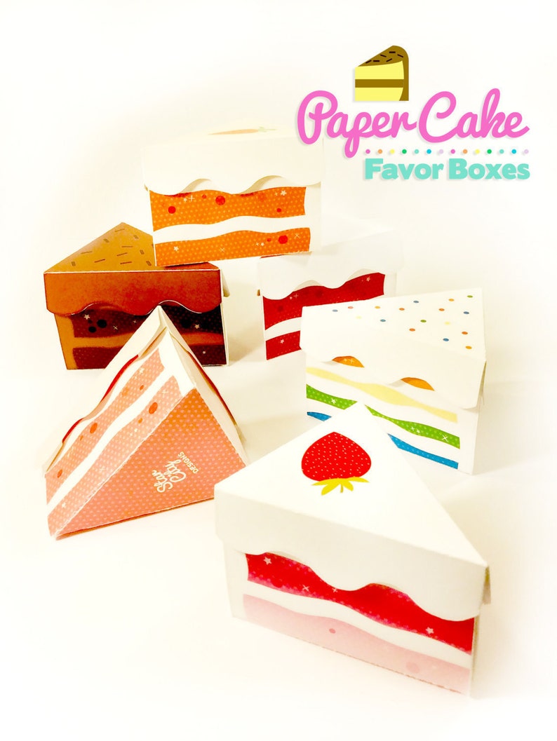 PRINTABLE Rainbow Cake Gift Box Cake Favor Box Party Favors - Etsy