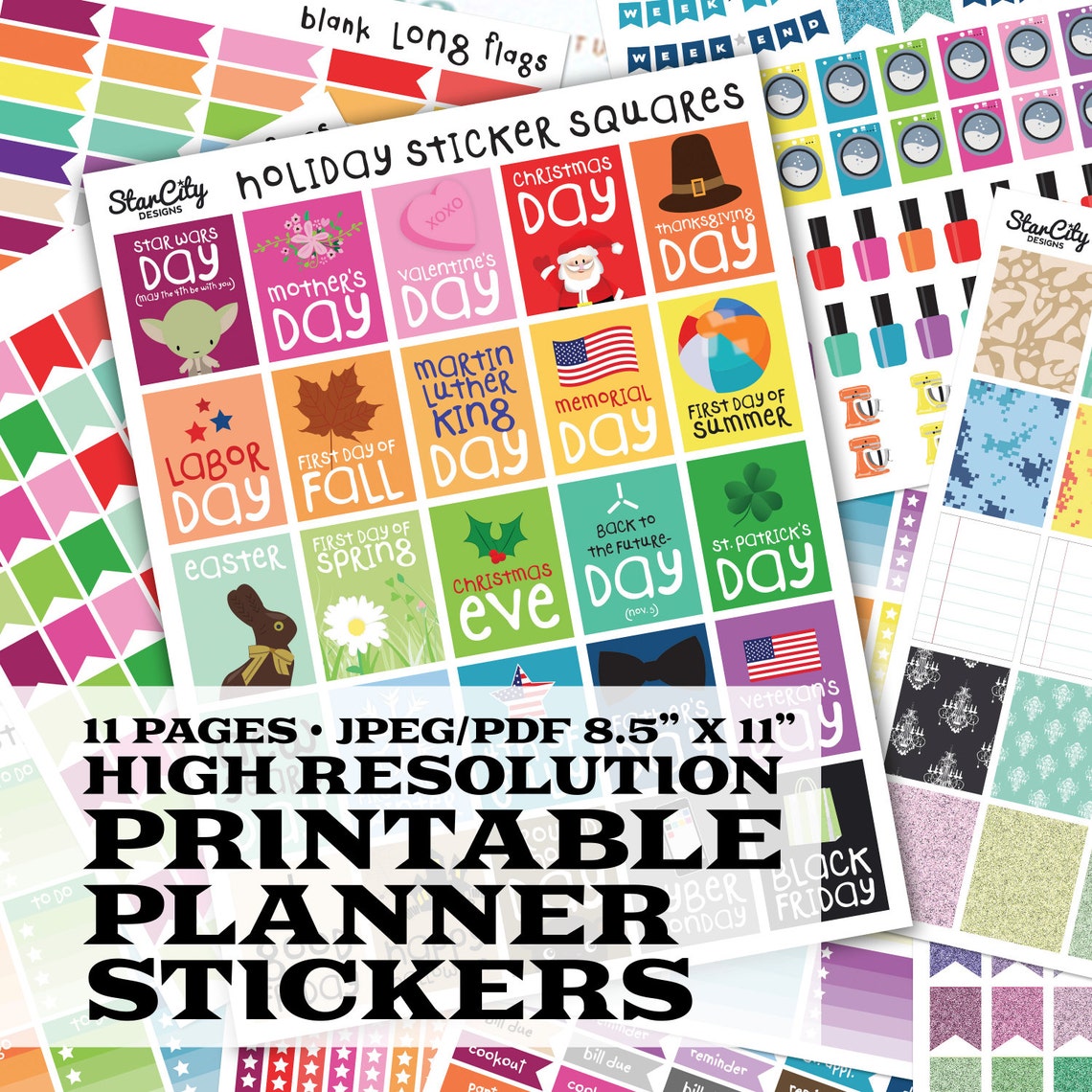 Printable Planner Stickers Planner Printable Planner Flag - Etsy