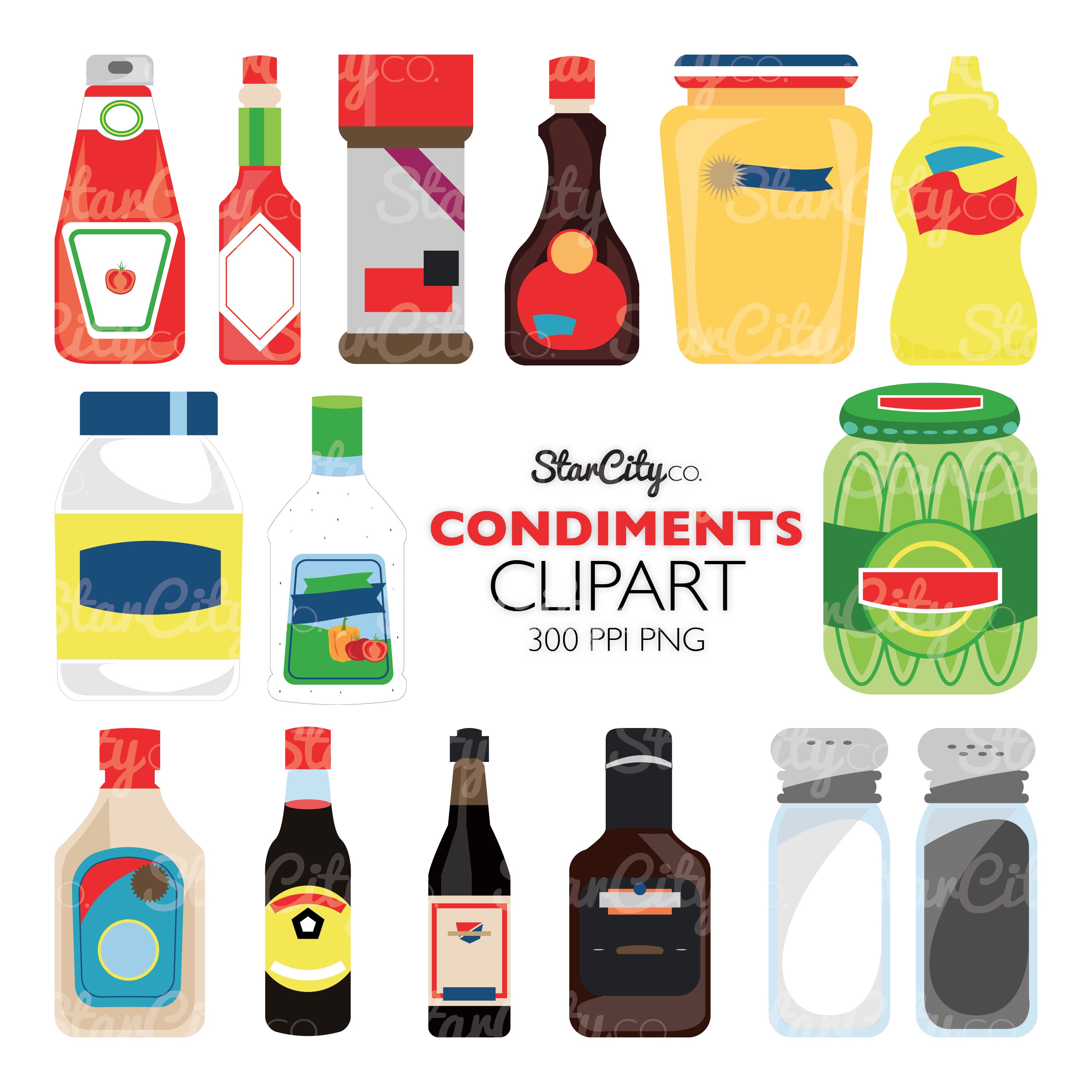 Condiment clipart Chef clipart cooking clipart food | Etsy