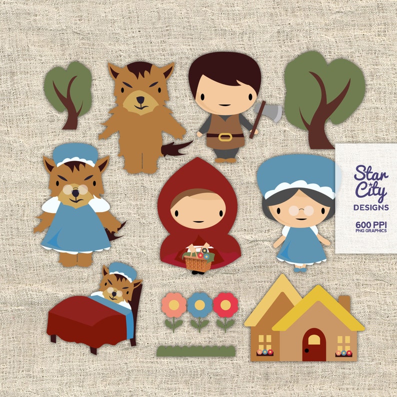 Fairy Tale Clipart Red Riding Hood Clipart Goldilocks - Etsy Canada