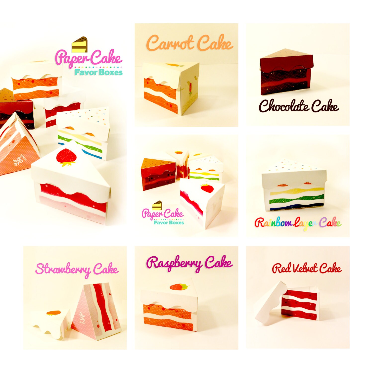 Printable Cake Gift Box DIY Instant Download Paper Craft - Etsy