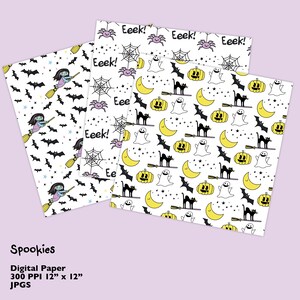 Spookies Halloween Digital Paper, Cute Spooky Paper, Instant Download ...