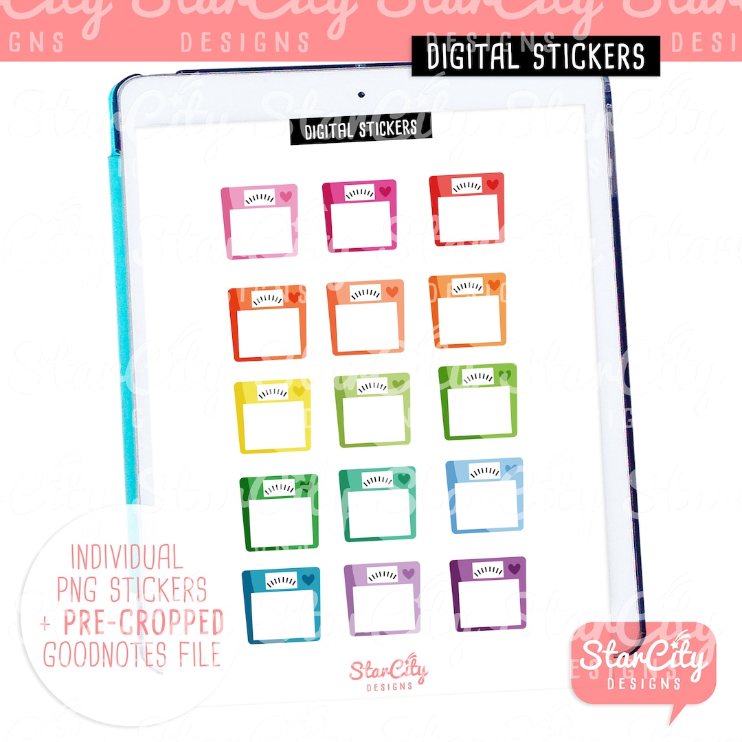 Weigh-in Scale Stickers Pre-cropped for Goodnotes, Scale Stickers ...