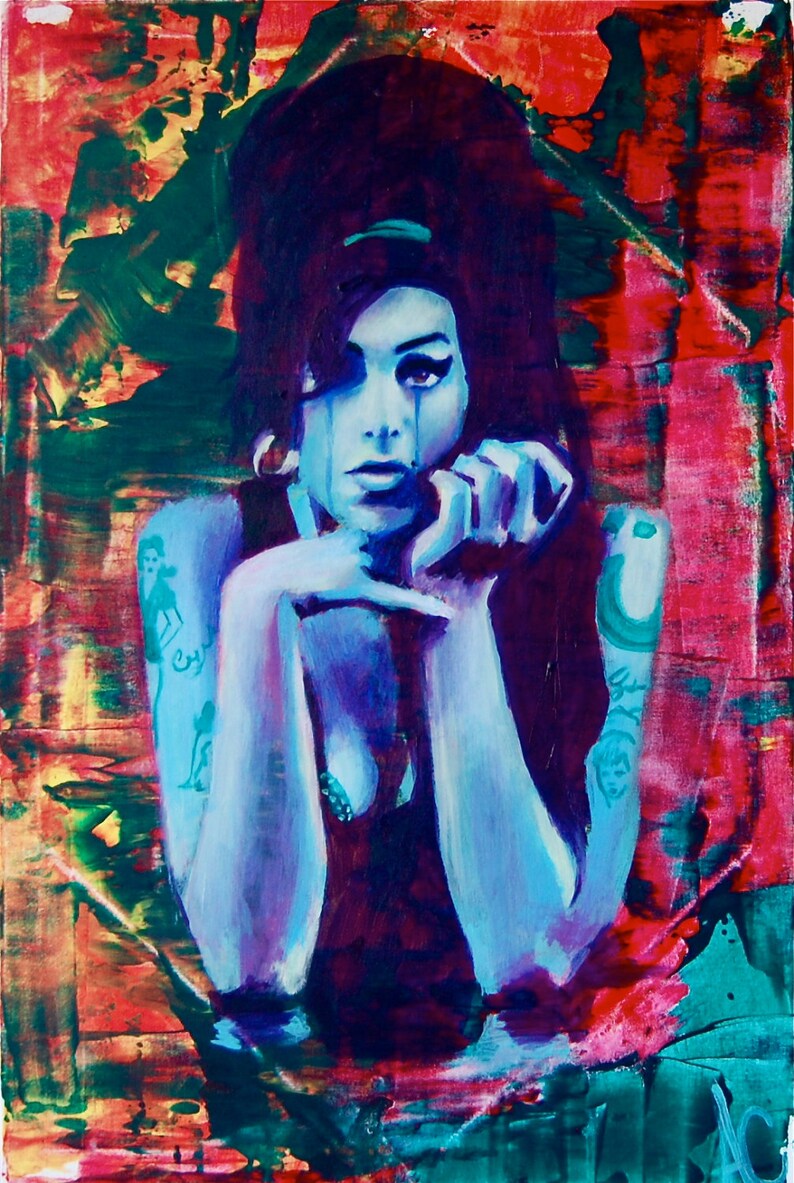 Amy Winehouse Giclee Canvas Musician Guitar Celebrity Print | Etsy Amy Winehouse Giclee Canvas Musician Guitar Celebrity Print | Etsy