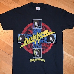 1980's DOKKEN Vintage Concert 1987 TOUR Glam Rock Hair Metal Band Tee ...