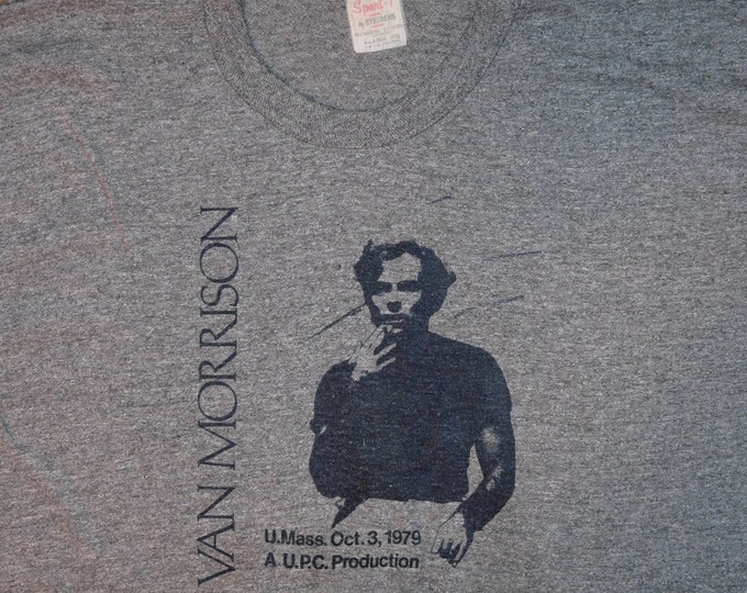 1979 VAN MORRISON Vintage Rare 1970's Umass Concert Tour Tee T-shirt ...