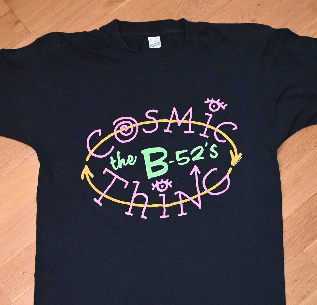 1989 THE B-52's Vintage Original Rare 1980's Cosmic Thing Tour Concert Tee T-shirt (M/L) Large ...