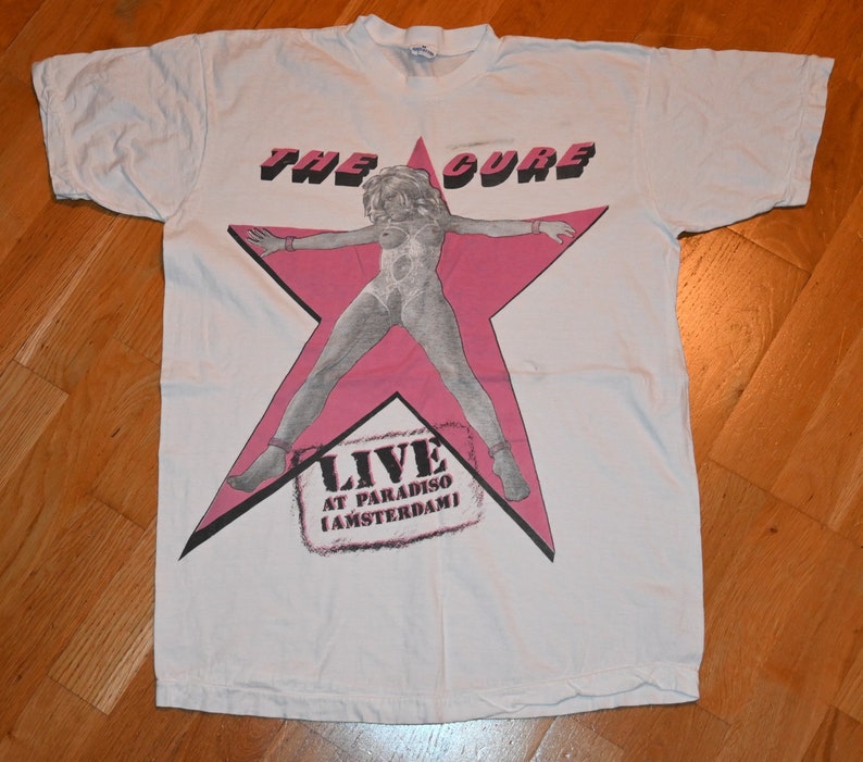 1980's THE CURE Vintage Original Rare Tee Live at Paradiso Amsterdam Concert Tour T-shirt M/L ...